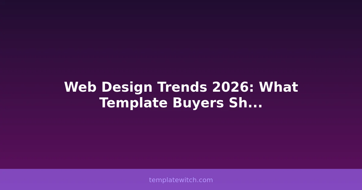 Web Design Trends 2026: What Template Buyers Should Know ...