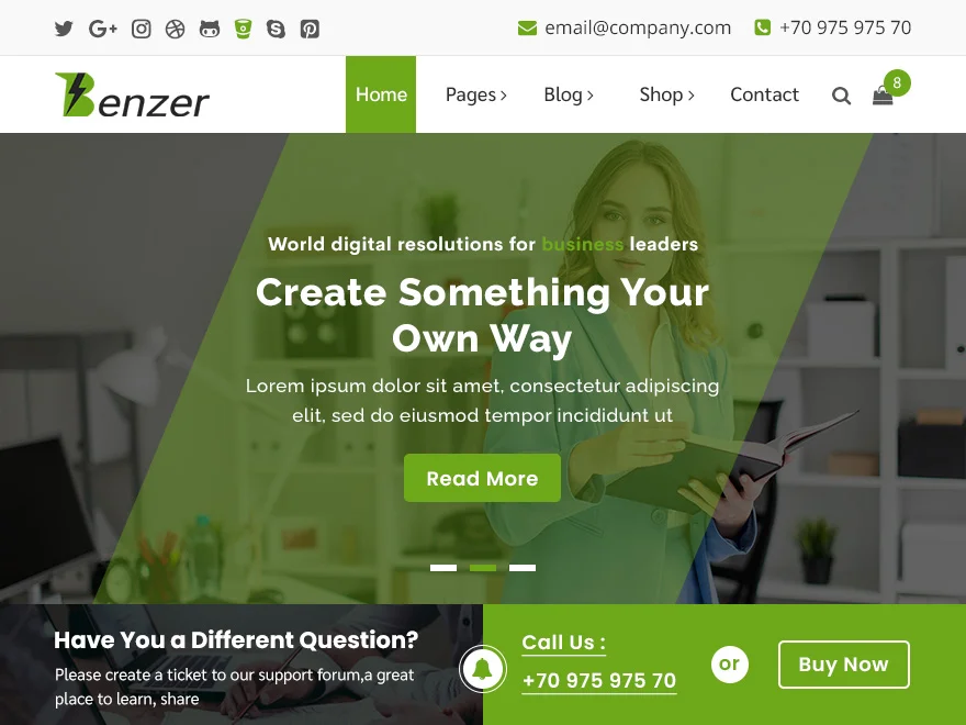 Benzer — Free WordPress Theme | TemplateWitch — TemplateWitch